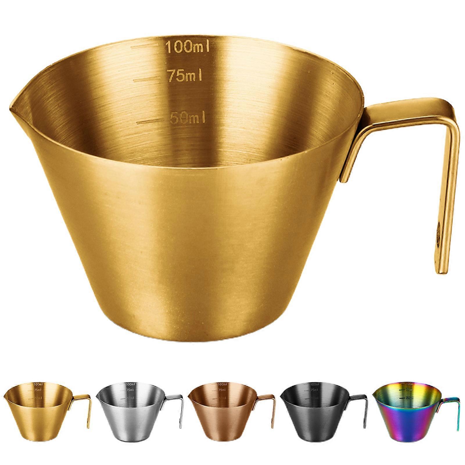 Stainless Steel Espresso Measuring Cup with Scale 100ml Capacity Mini ...