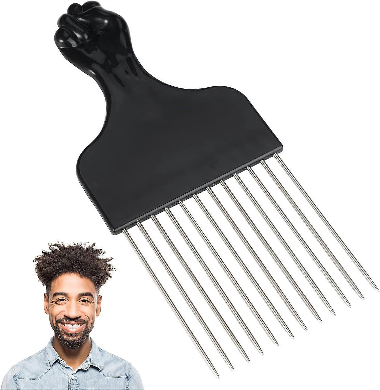 Metal Afro Comb, African Hair Comb, Metal Afro Pick Comb, Wide Tooth Hair Pick, Curly Hair Brush ...