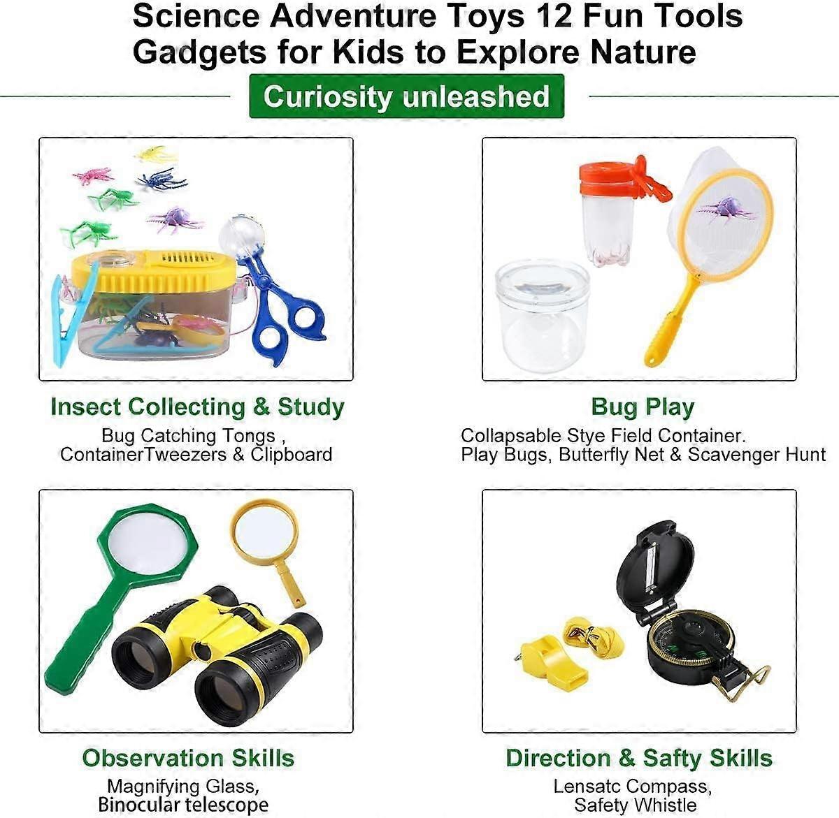 Researcher Set for Children, Binoculars for Children, 22-Piece Explorer ...