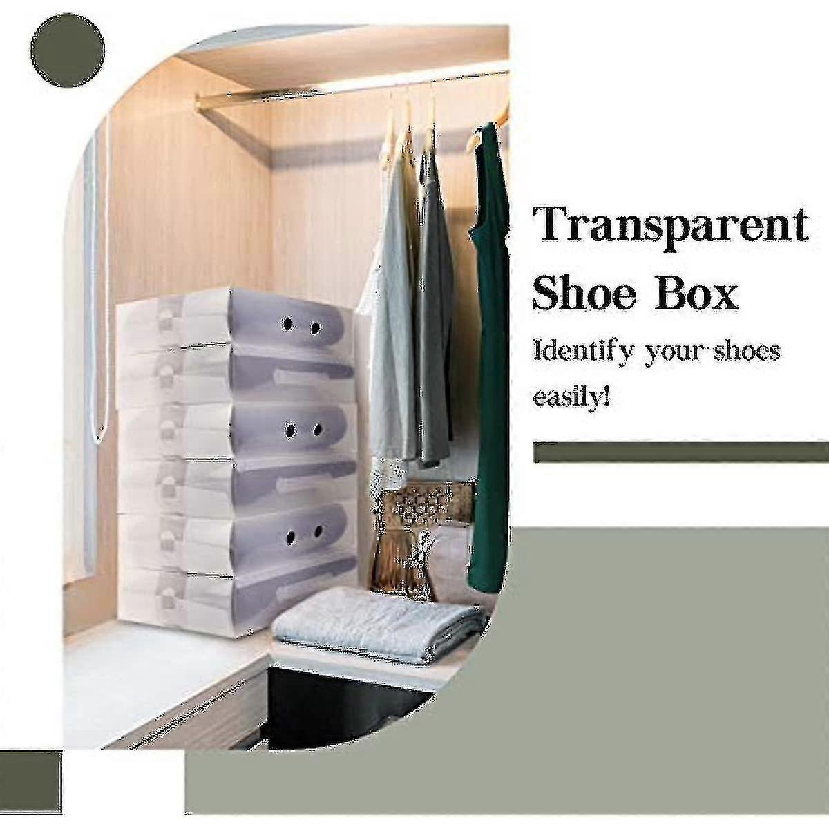 Hapilife 5 X Heavy Duty Stackable Clear Boots Shoe Box Storage Unit For ...