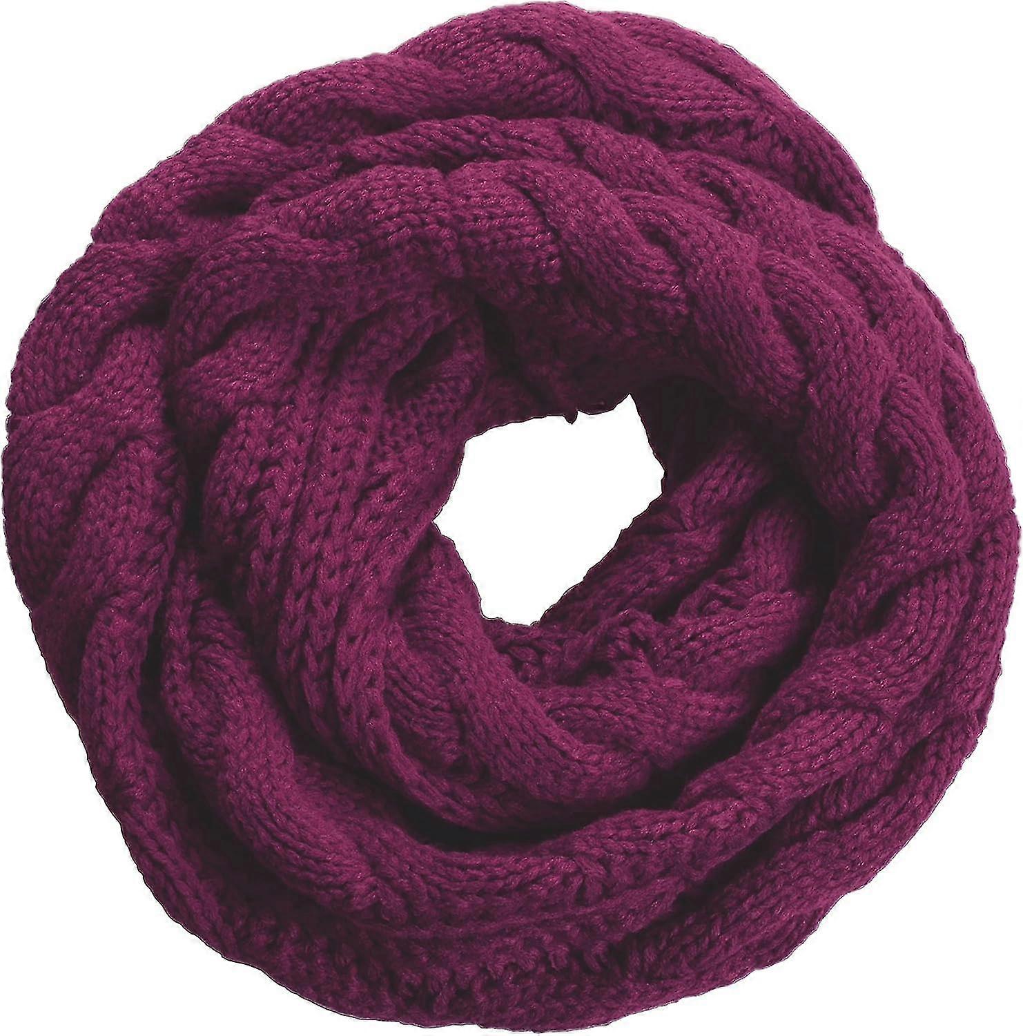 Womens Thick Ribbed Knit Winter Infinity Circle Loop Scarf Premium ...