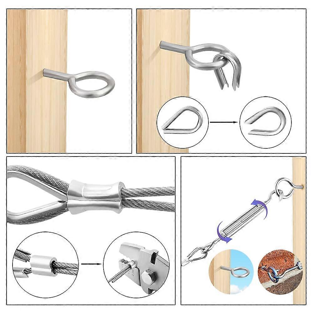 30M Stainless Steel Rope Hanging Kit/Wire Rope 2mm PVC Coated Stainless ...