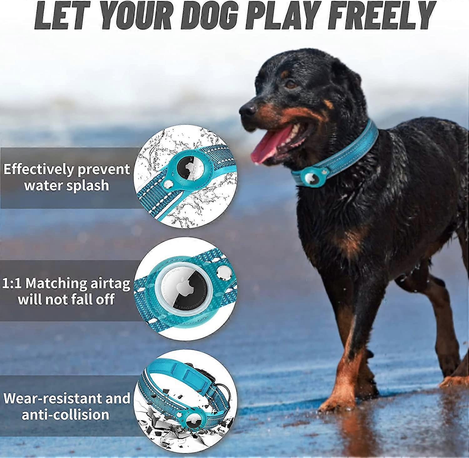 Reflective AirTag Dog Collar, UBIUO Padded Apple Air Tag Dog Collar ...