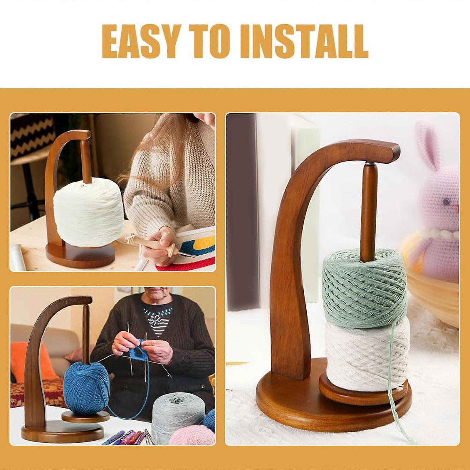 Wooden Yarn Holder with Magnetic - Knitting Accessory Organizer Spool ...