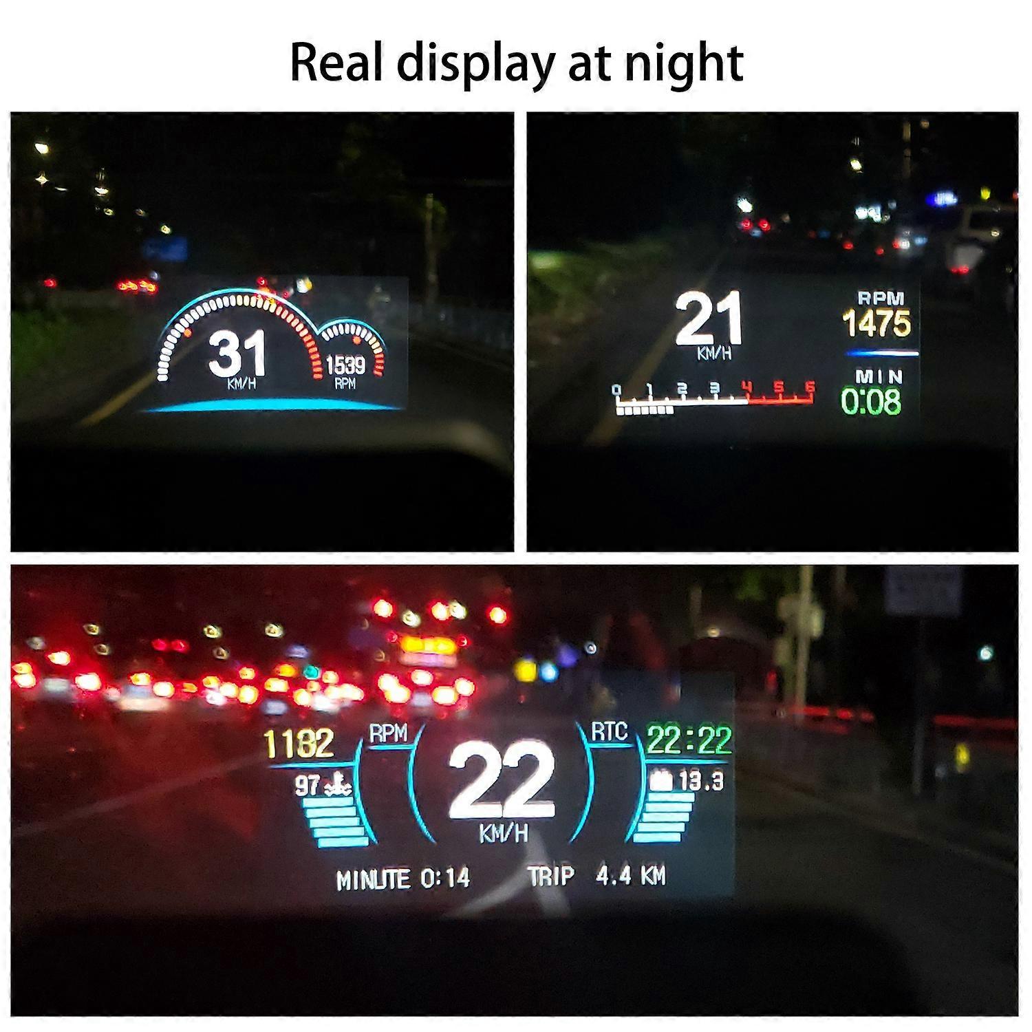 HUD Head Up Display C1 OBD2 GPS Dual System Digital Speedometer Water ...