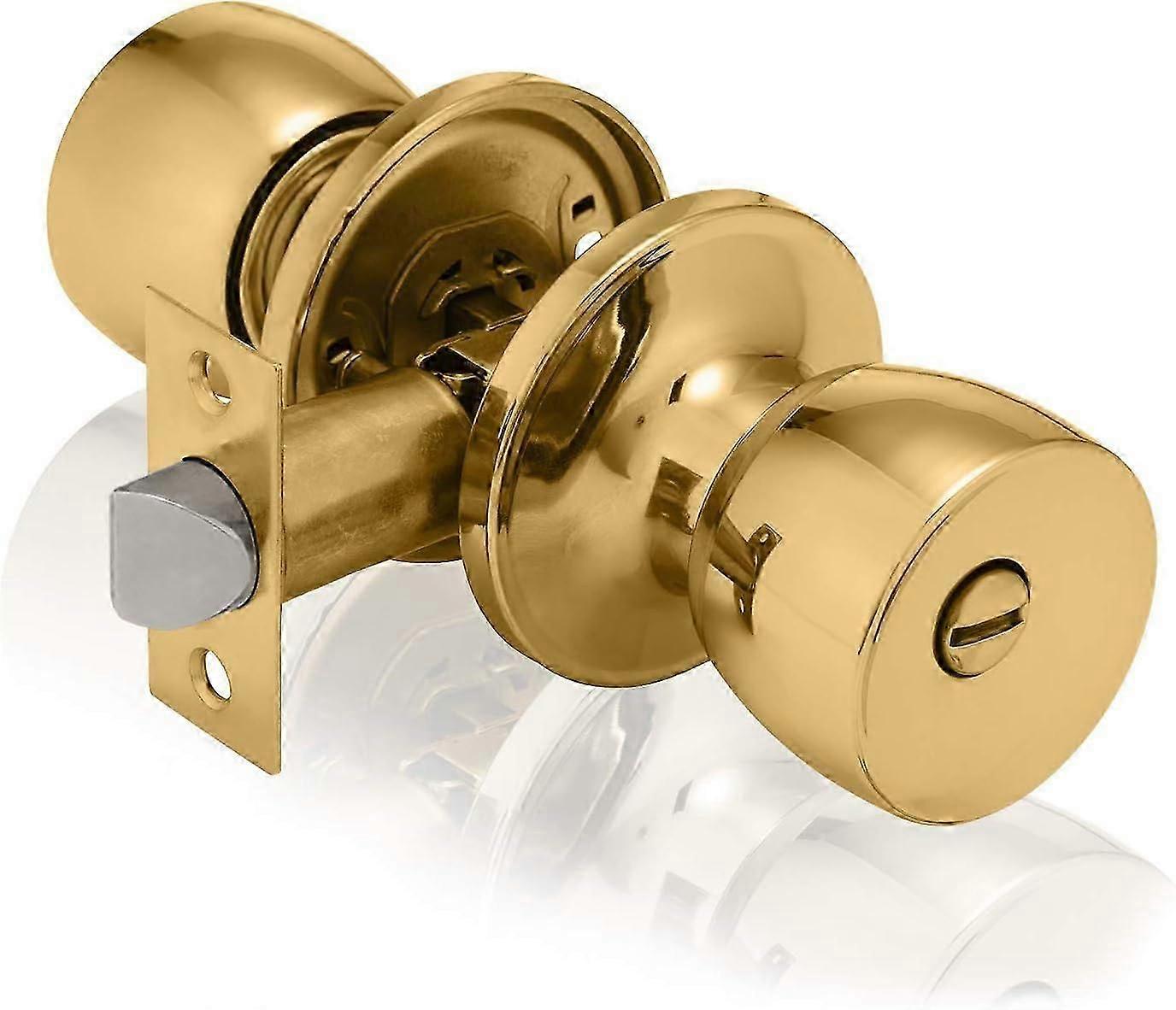 Polished Brass Privacy Knob Set, Tulip Design Door Lock for Interior ...