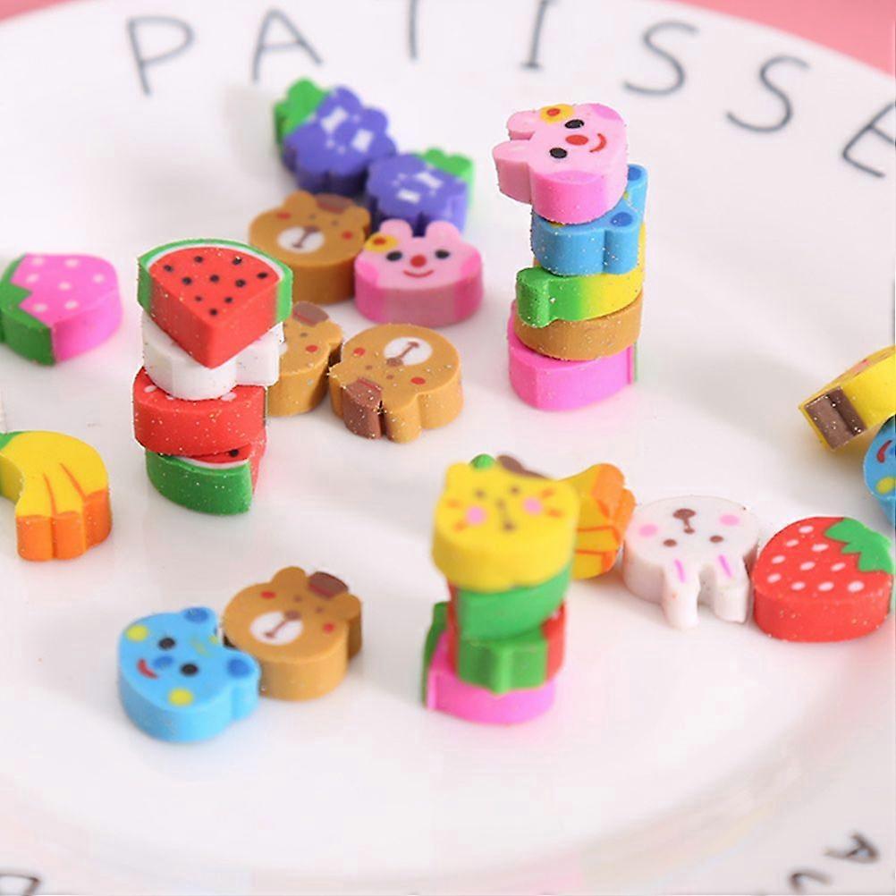 60Pcs Portable Erasers Multi-function Pencil Erasers Cartoon Mini ...
