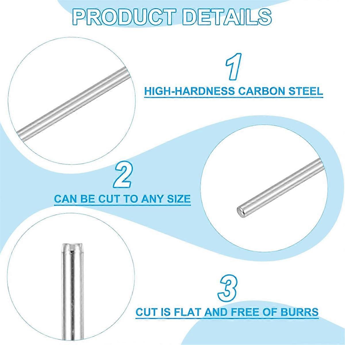 Rod 2mm X 90mm 30 Pcs Carbon Steel Round Shaft Rod | Fruugo UK