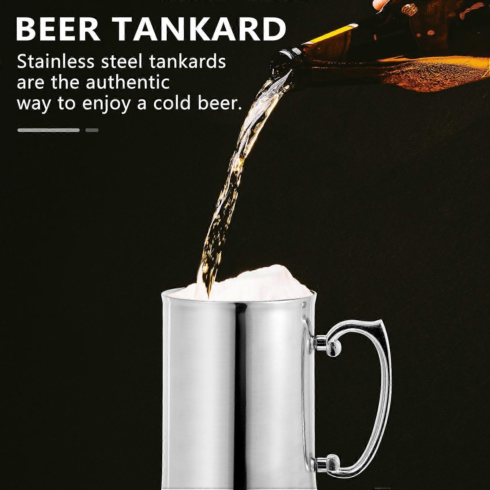 Tankard Stein Double Wall Beer Milk Mugs with Handgrip Coffee Cup ...