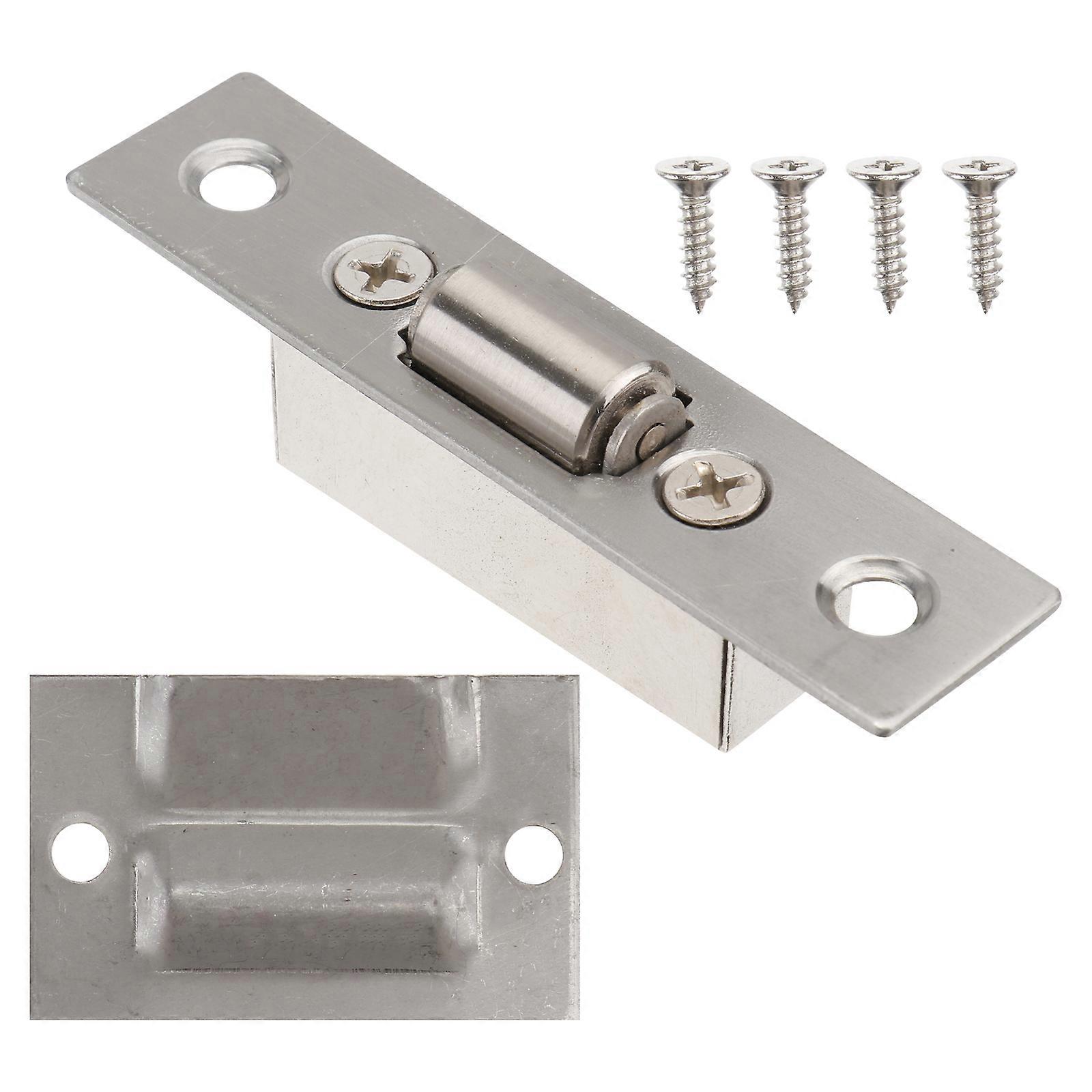 Heavy Duty Roller Catch Door Latch Strike Plate Brushed Satin Finish ...