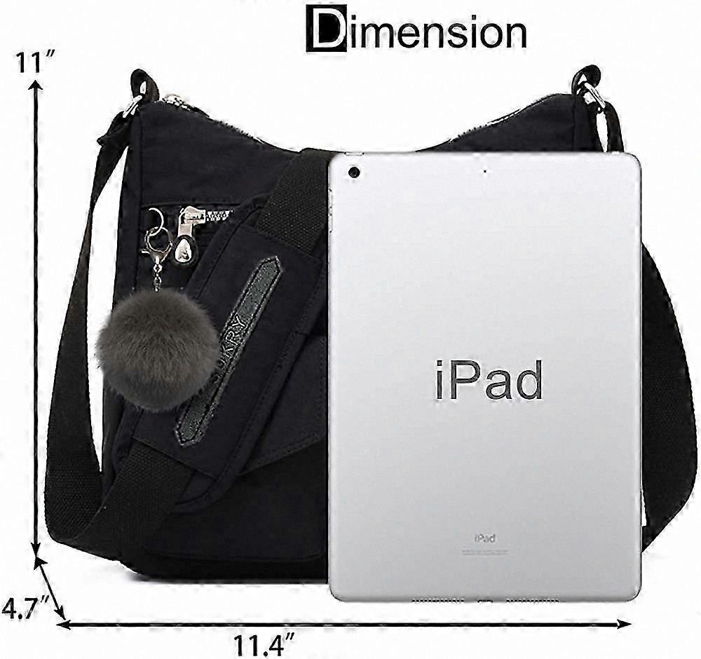 Waterproof Nylon Crossbody Bag with RFID Protection and Anti-Theft ...