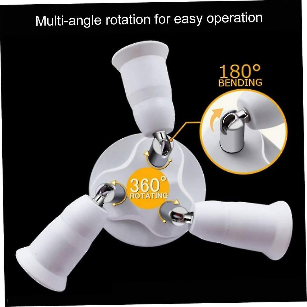 B22 To E27 Socket Converter,light Socket Splitter 3 In 1 360 Degree ...