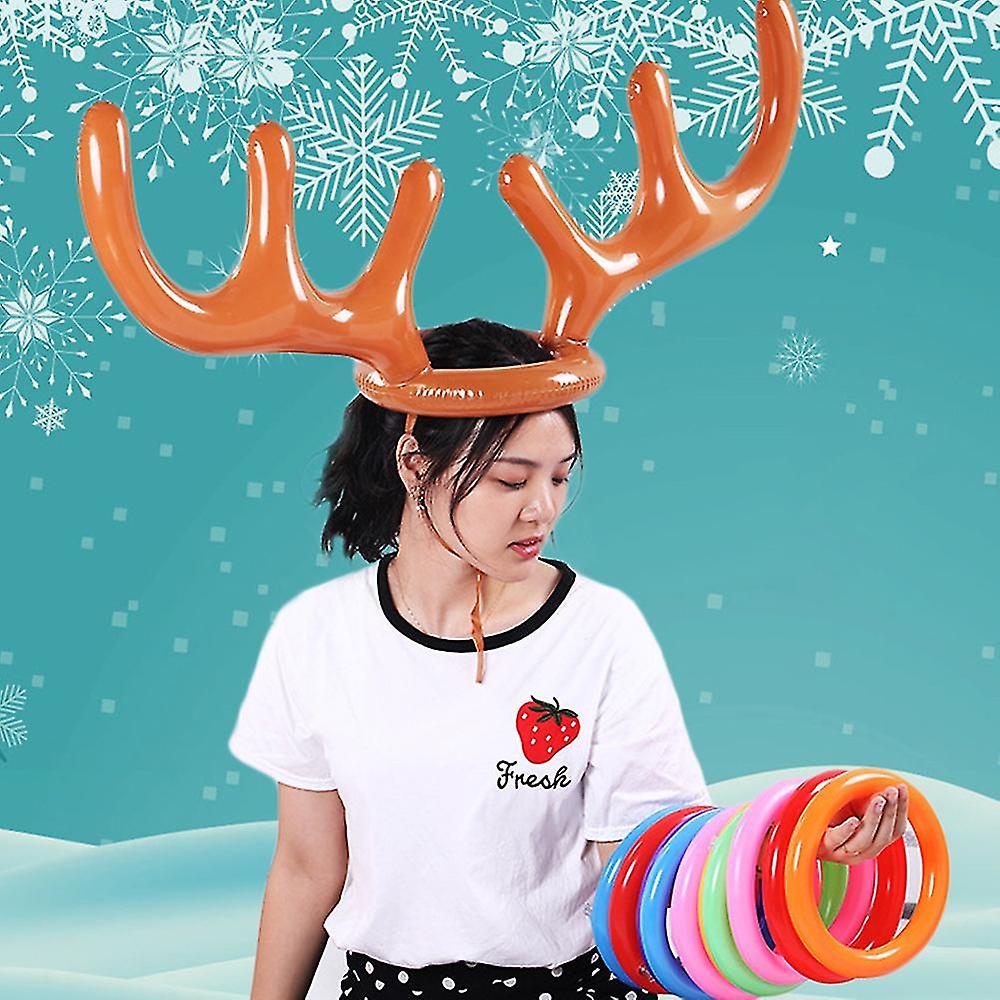 Inflatable Reindeer Antler Ring Toss Game, Christmas Tree Santa Ring ...
