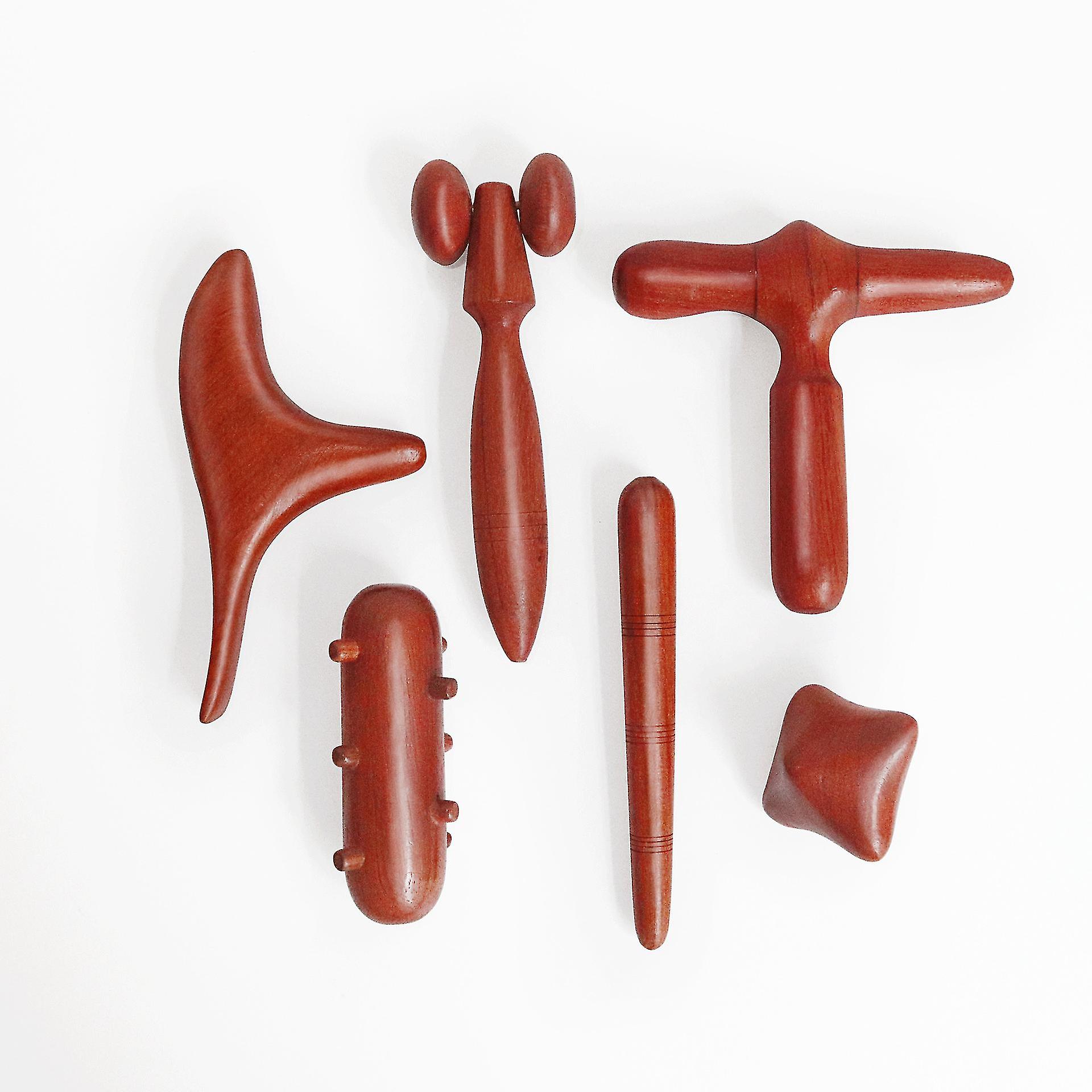 6-piece Set Of Traditional Thai Massage Tools Hand Foot Face Stick (6-piece Set Red) | Fruugo UK