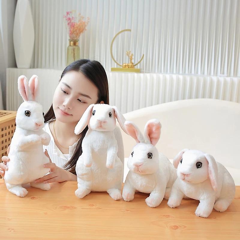Simulation Bunny Plush Stuffed Animal Realistic Rabbit Plushie Rabbit ...
