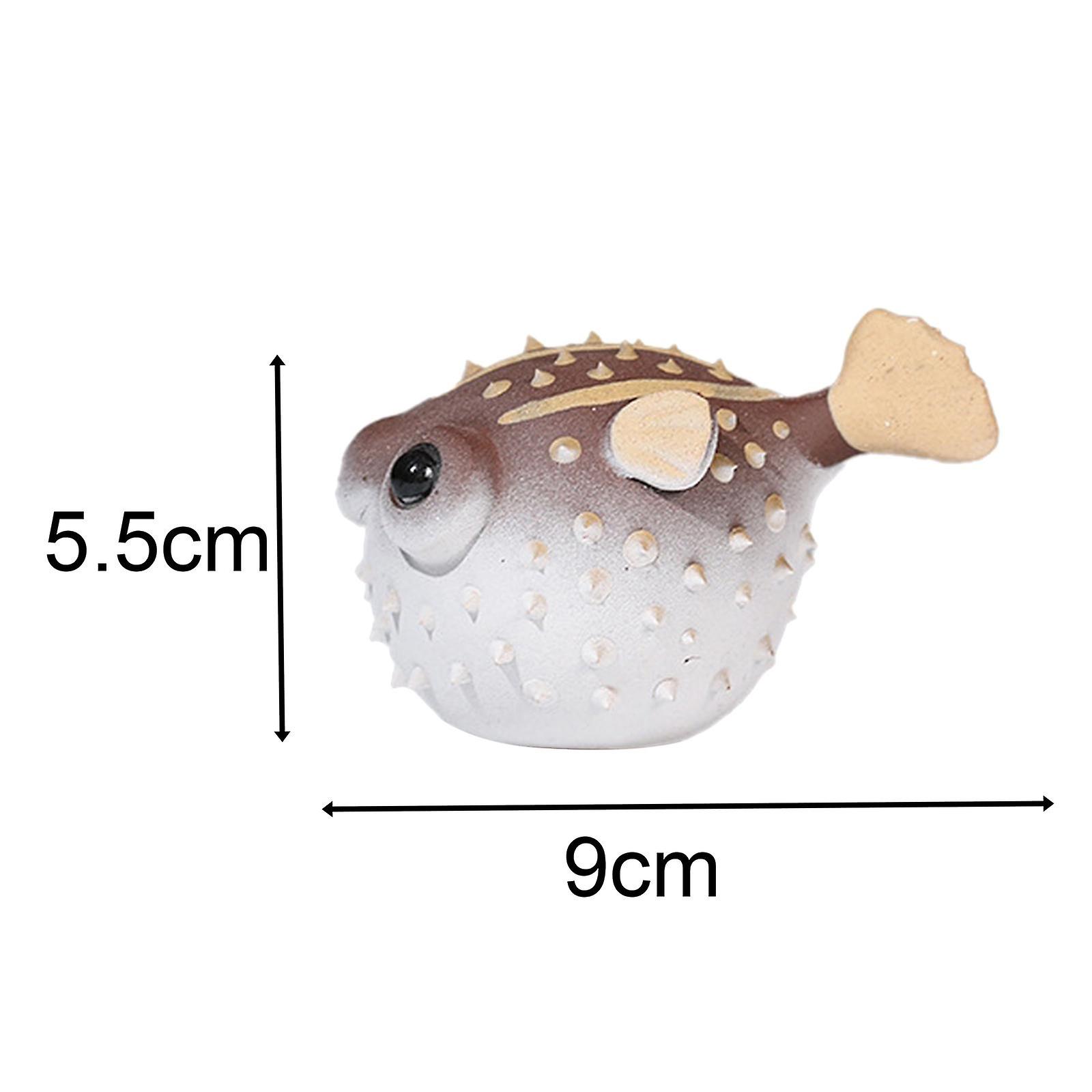 Tea Pet Ornament Craft Art Puffer Fish Statue for Tabletop Office Home ...