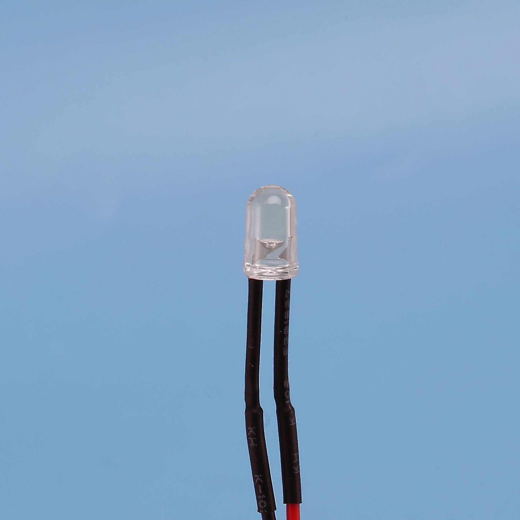 10pcs 5mm Pre-wired Diffused Led Diodes Light 20ma Dc 3-6v White ...