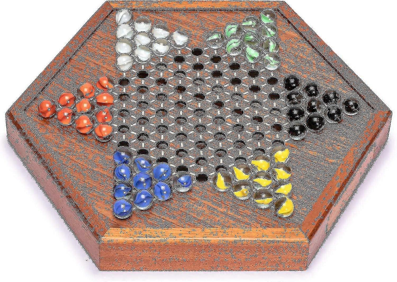 Wooden Chinese Checkers Halma Board Game Set - 32.2 Centimeters - With ...