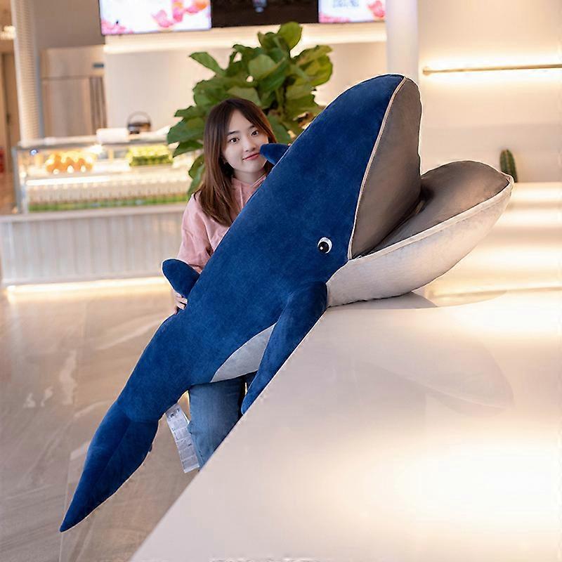 Fsw 45-140cm Giant Size Cute Big Blue Whale With Mouth Opened Plush Toy ...