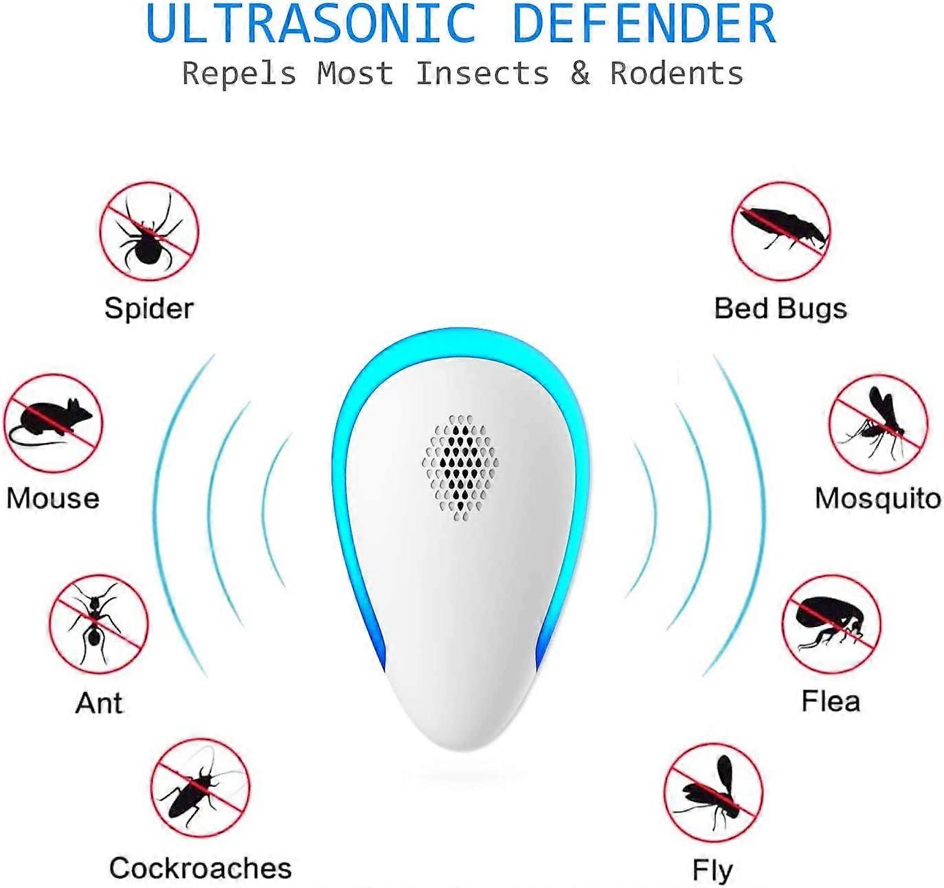 Pack Ultrasonic Pest Repeller, Plug In Indoor Pest Control For Insects ...