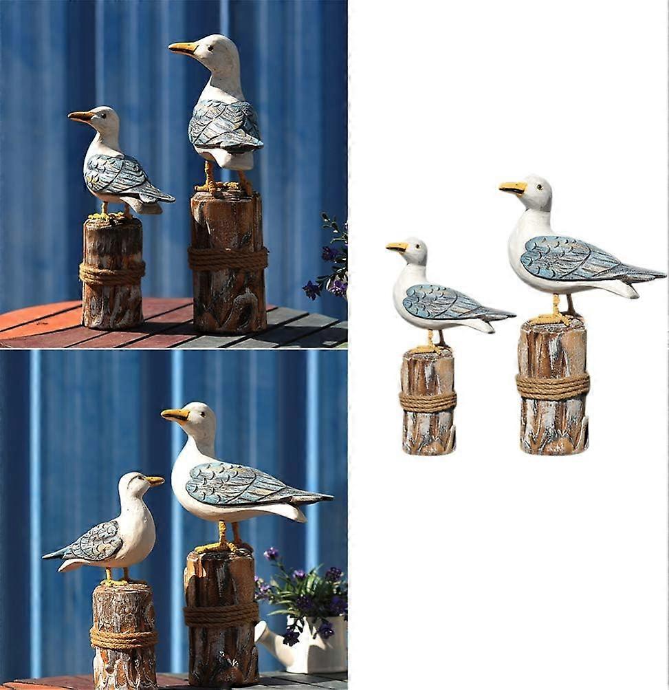 2pcs Seagull Figurines,Seagull Statue Figurine Decor Nautical Statue ...