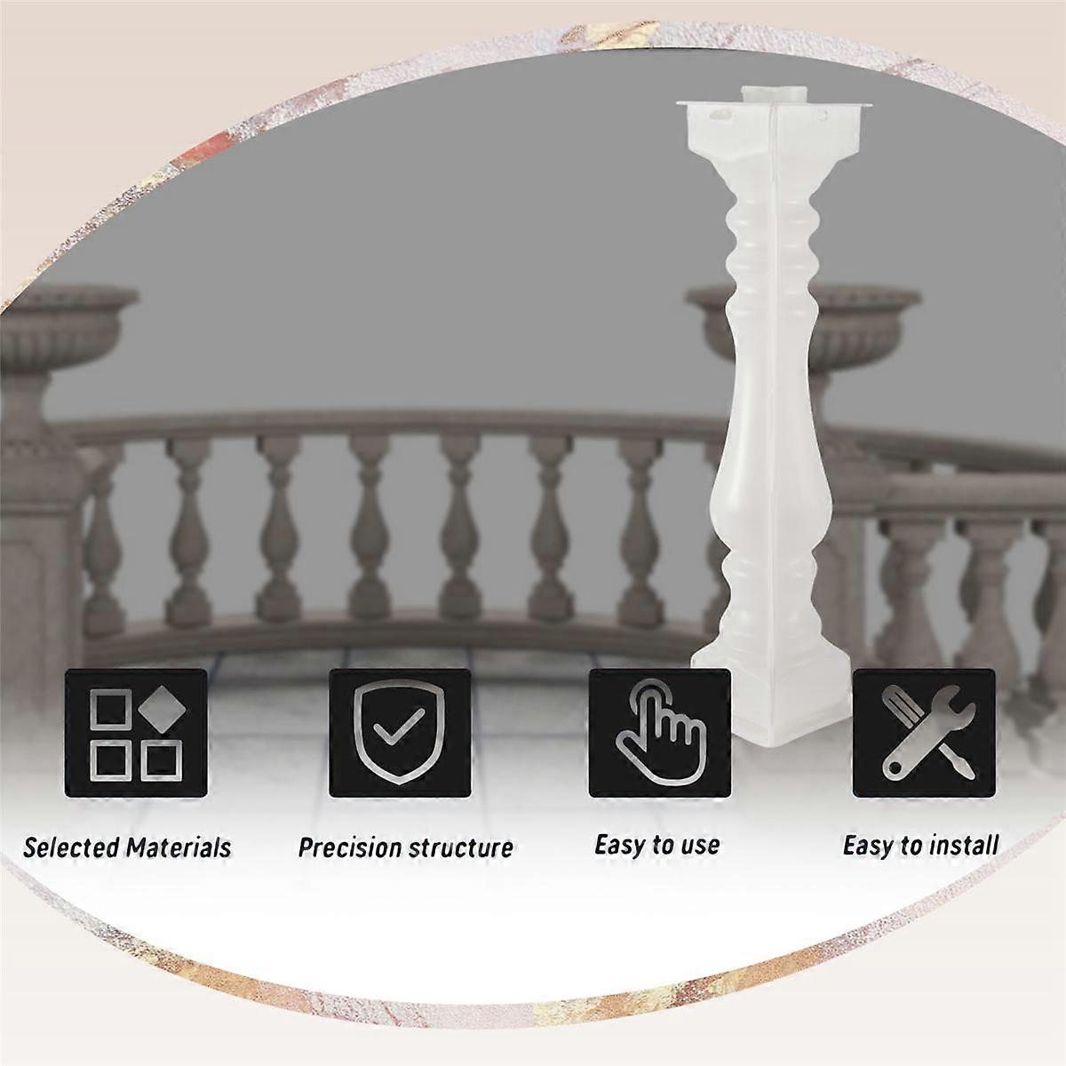 60X14cm Roman Column Mold Balcony Garden Pool Fence Cement Railing ...