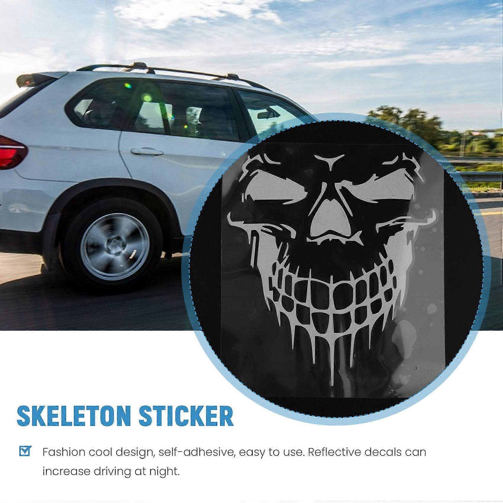 Car Sticker Car Tattoo Skull Skeleton Decorative Sticker (Black ...