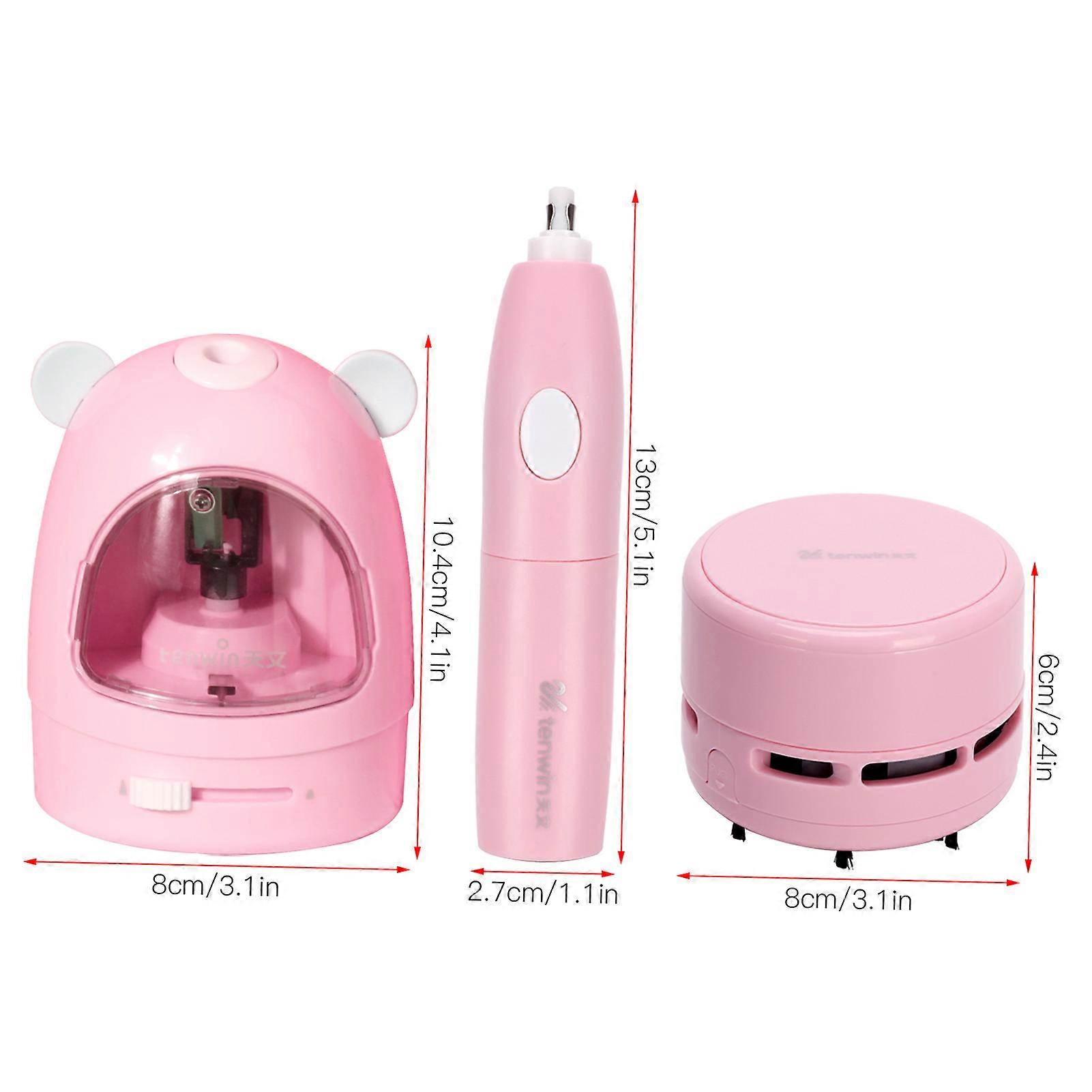 Electric Pencil Sharpener Eraser Vacuum Cleaner Set Stationery Set ...