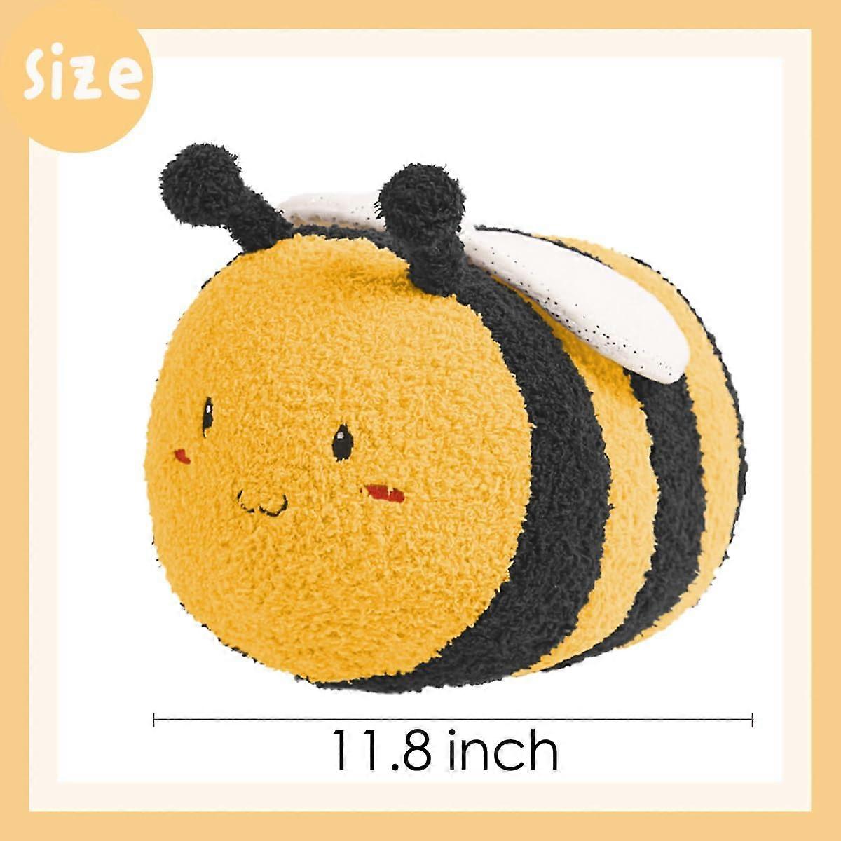 Bee Plush Toy Stuffed Animal,11.8in Fuzzy Bumble Bee Plushie Doll ...