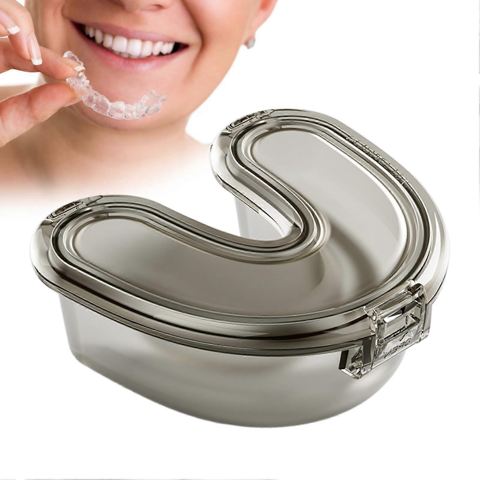 Retainer Case, Partial Denture Storage Box, U Shaped Night Guard Case ...