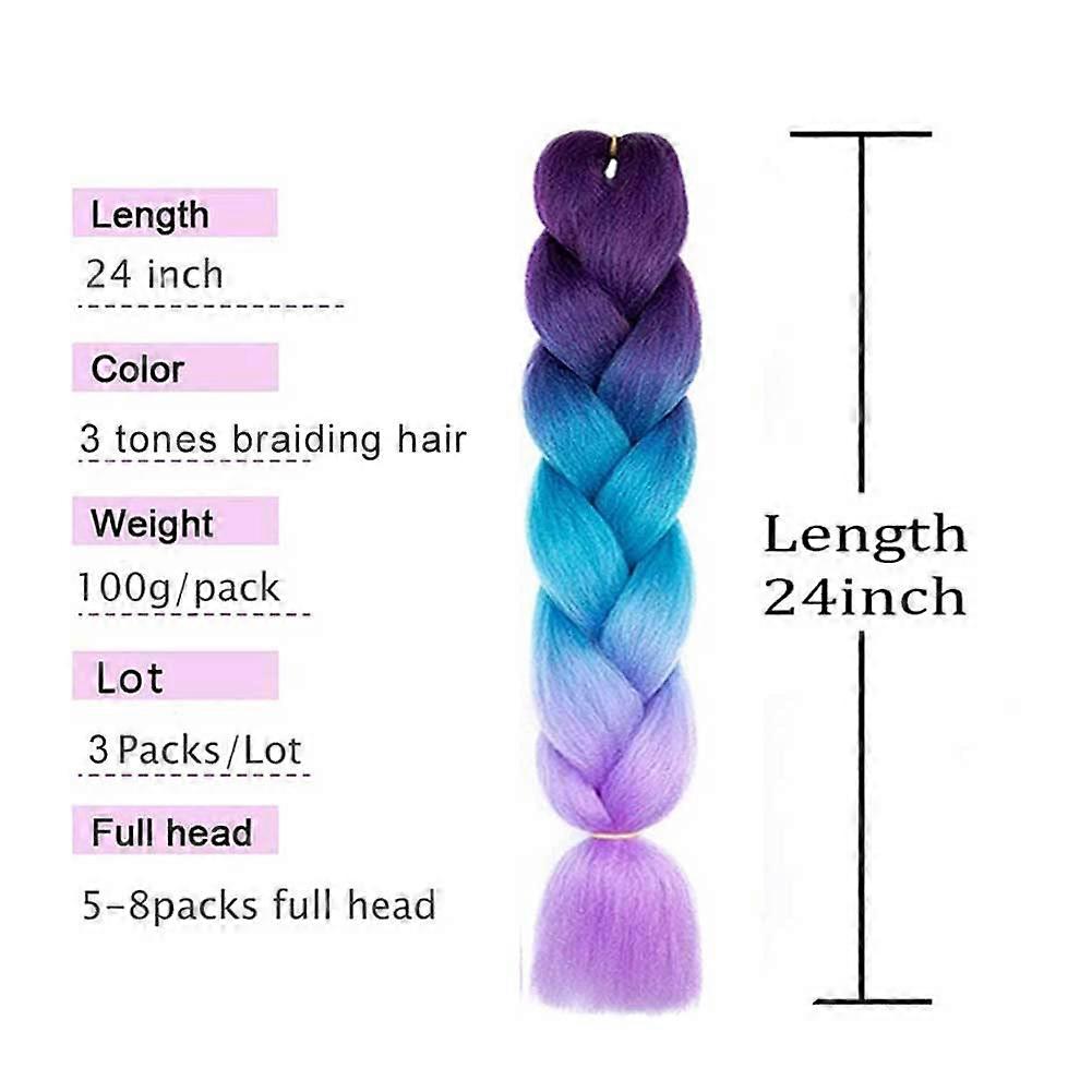 3 bundles Braiding Hair Pre Stretched Braiding Hair Extention Jumbo ...