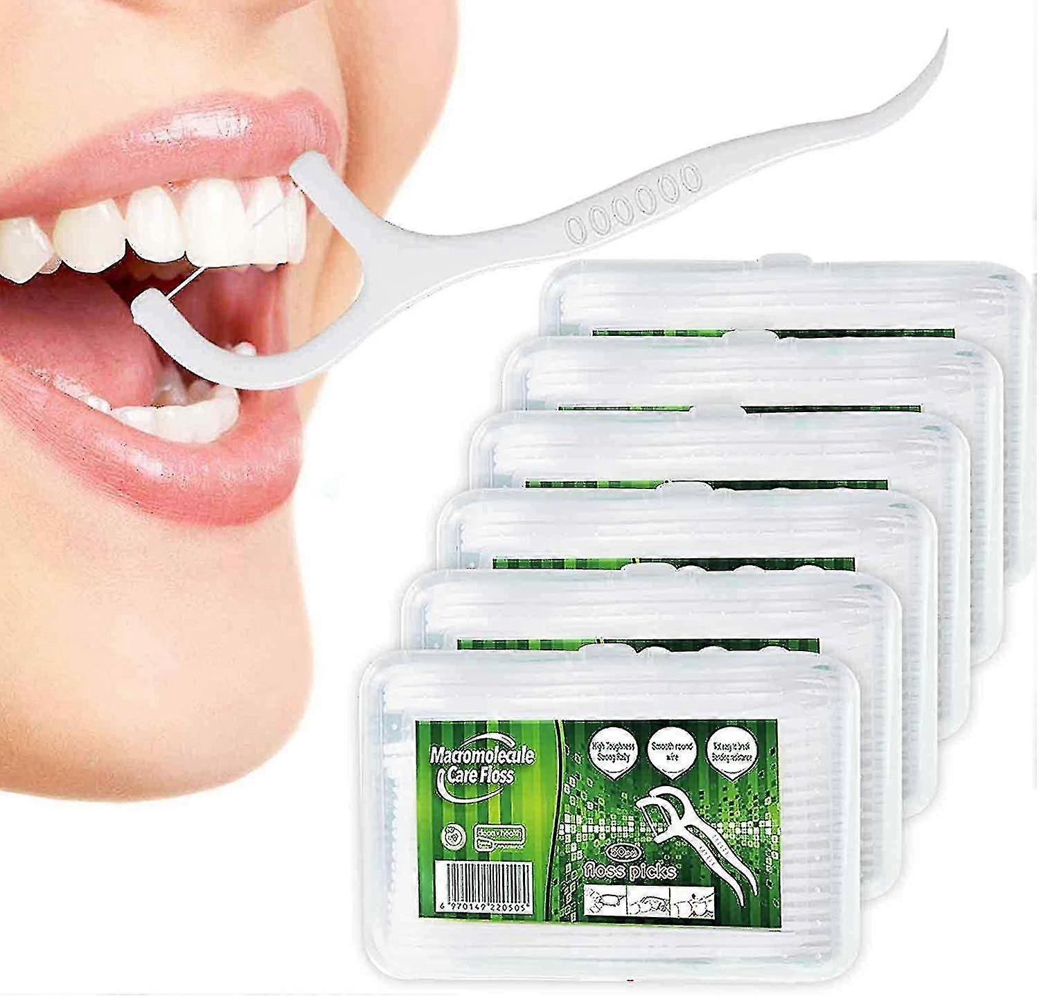 300 Pieces Dental Floss, Dental Floss Sticks Disposable Oral Cleaning Floss Dental Flossers ...