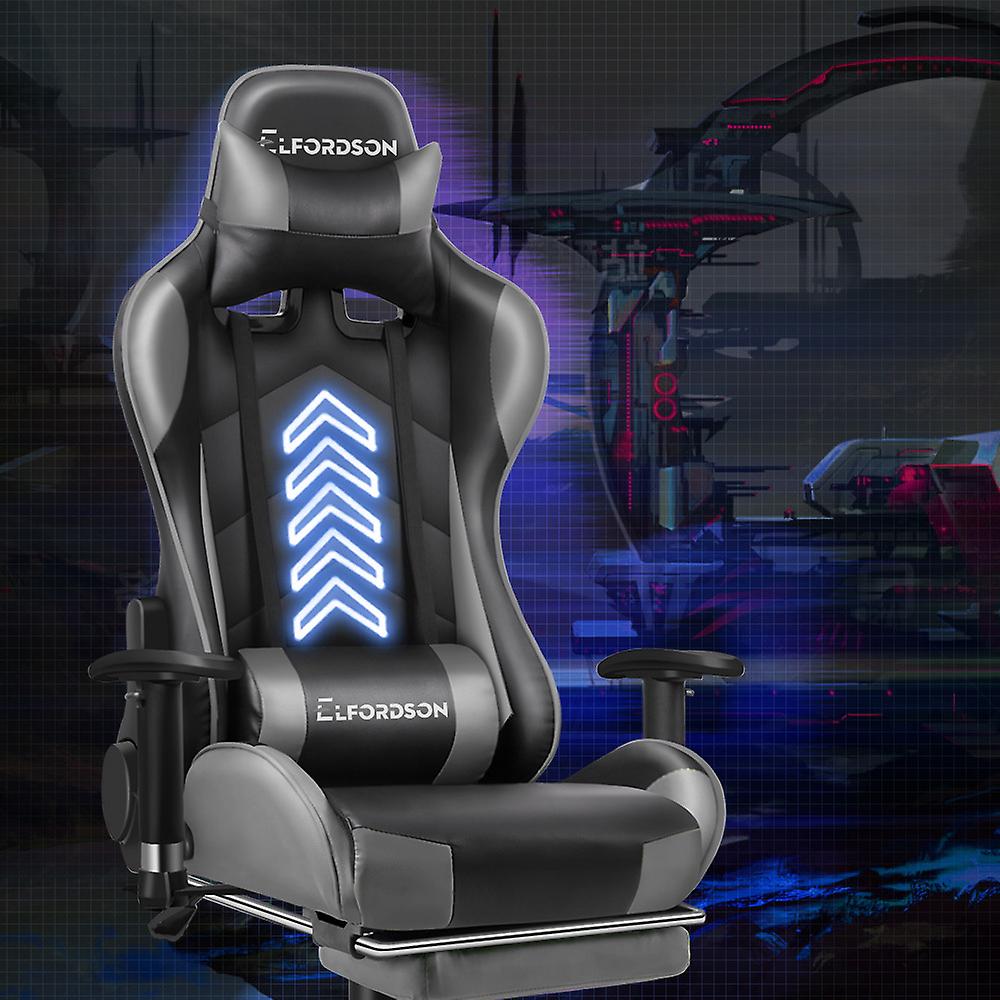 ELFORDSON Gaming Chair Office Executive Racing Seat PU Leather REGAN ...