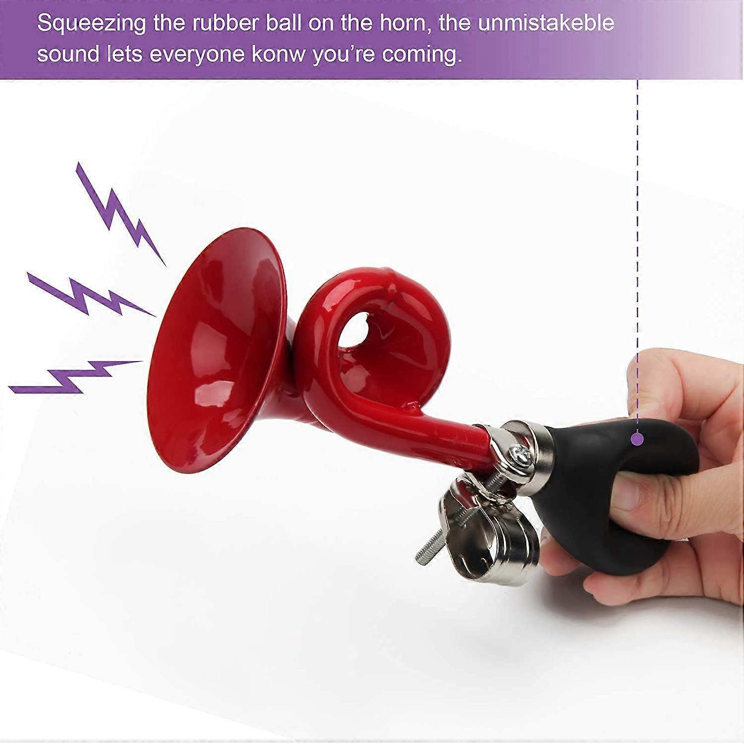 Bugle Horn, Retro Clown Horn, Kids Bike Horn-Red, Classic Vintage Metal ...