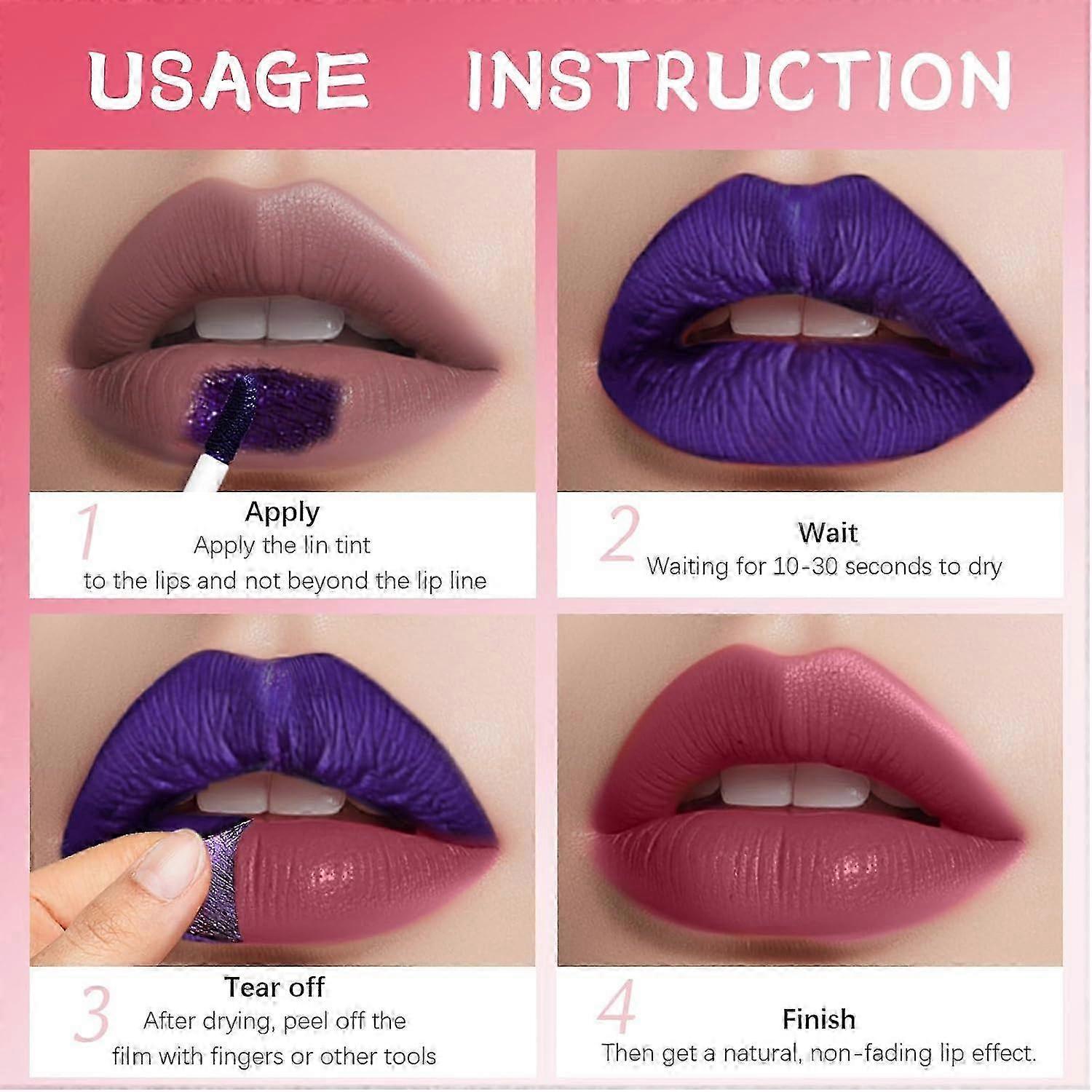 3pcs Lip Stain, Peel Off Lip Liner Tattoo - Long Lasting, Waterproof ...