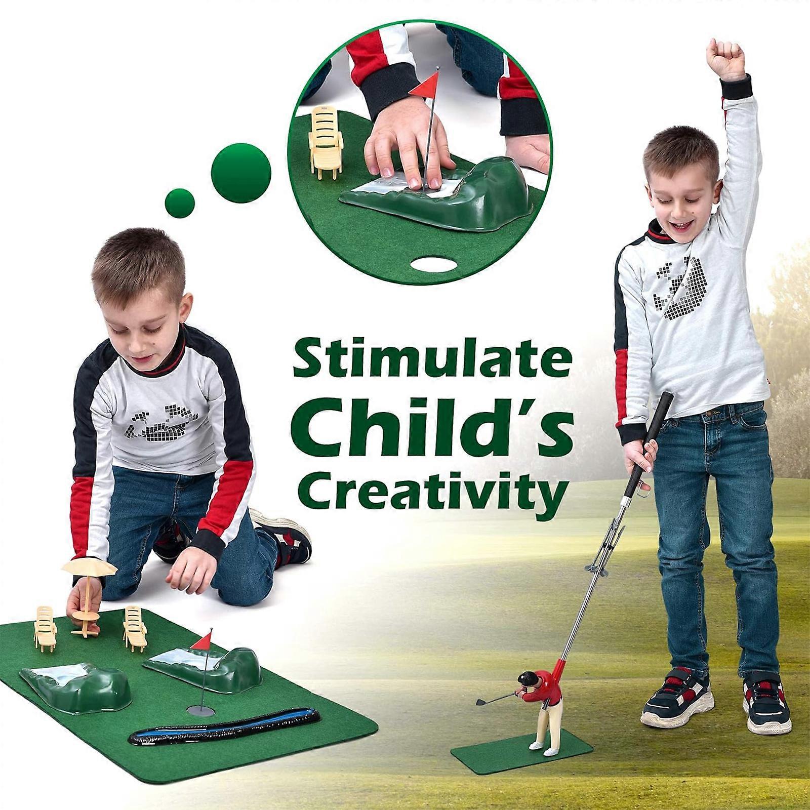Mini Golf Game Set, Children Golf Toy Mini Golf Set with Attached a ...