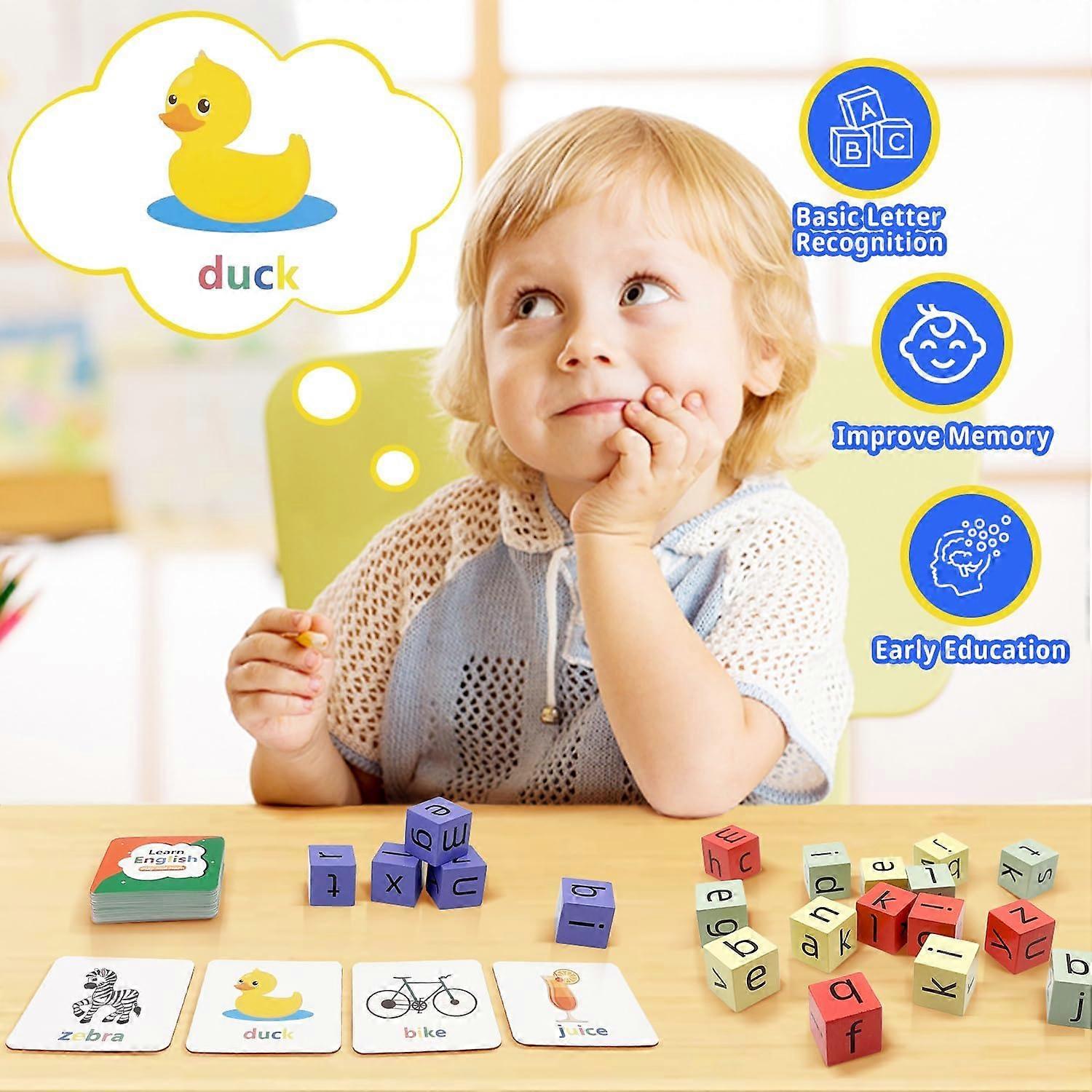 Wooden Blocks Spelling Game,Wooden Big Alphabet Blocks Educational ...