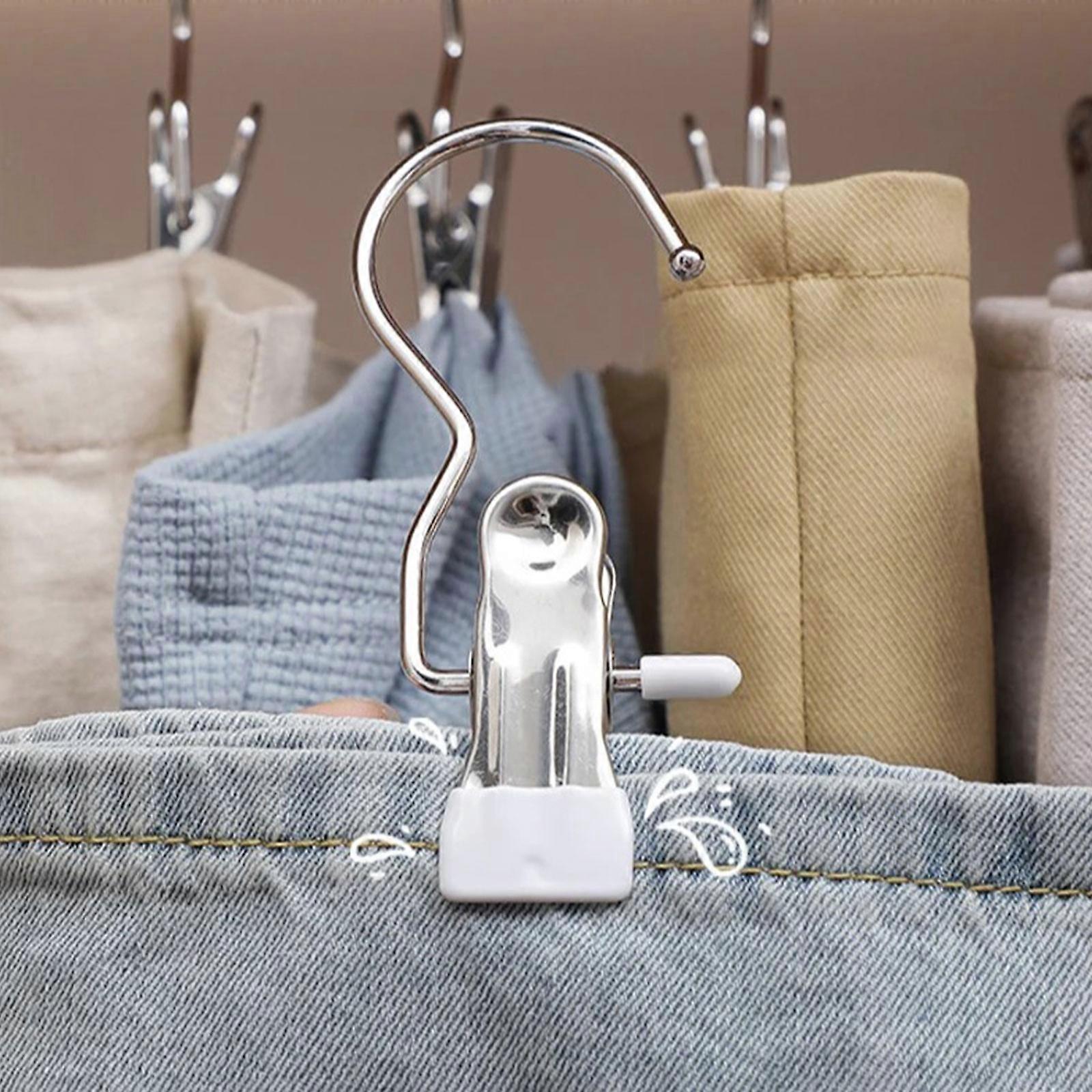 10PCS Space-saving Clothespin Hat Pants Storage Hanging Travel Hooks ...