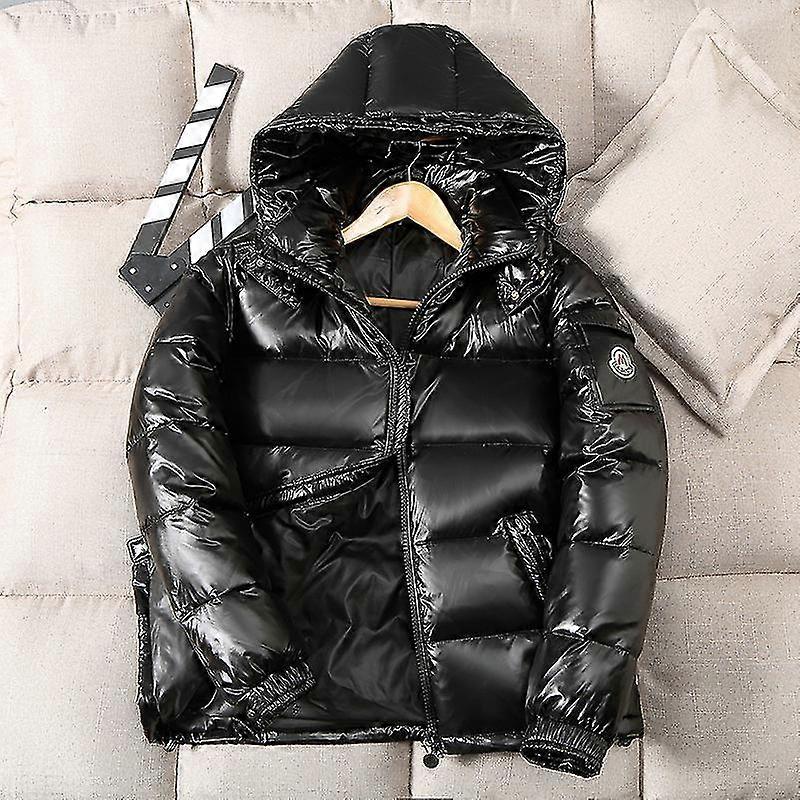 Men Shiny Down Jacket Men's Winter Jacket Stand Collar Down Jacket With ...