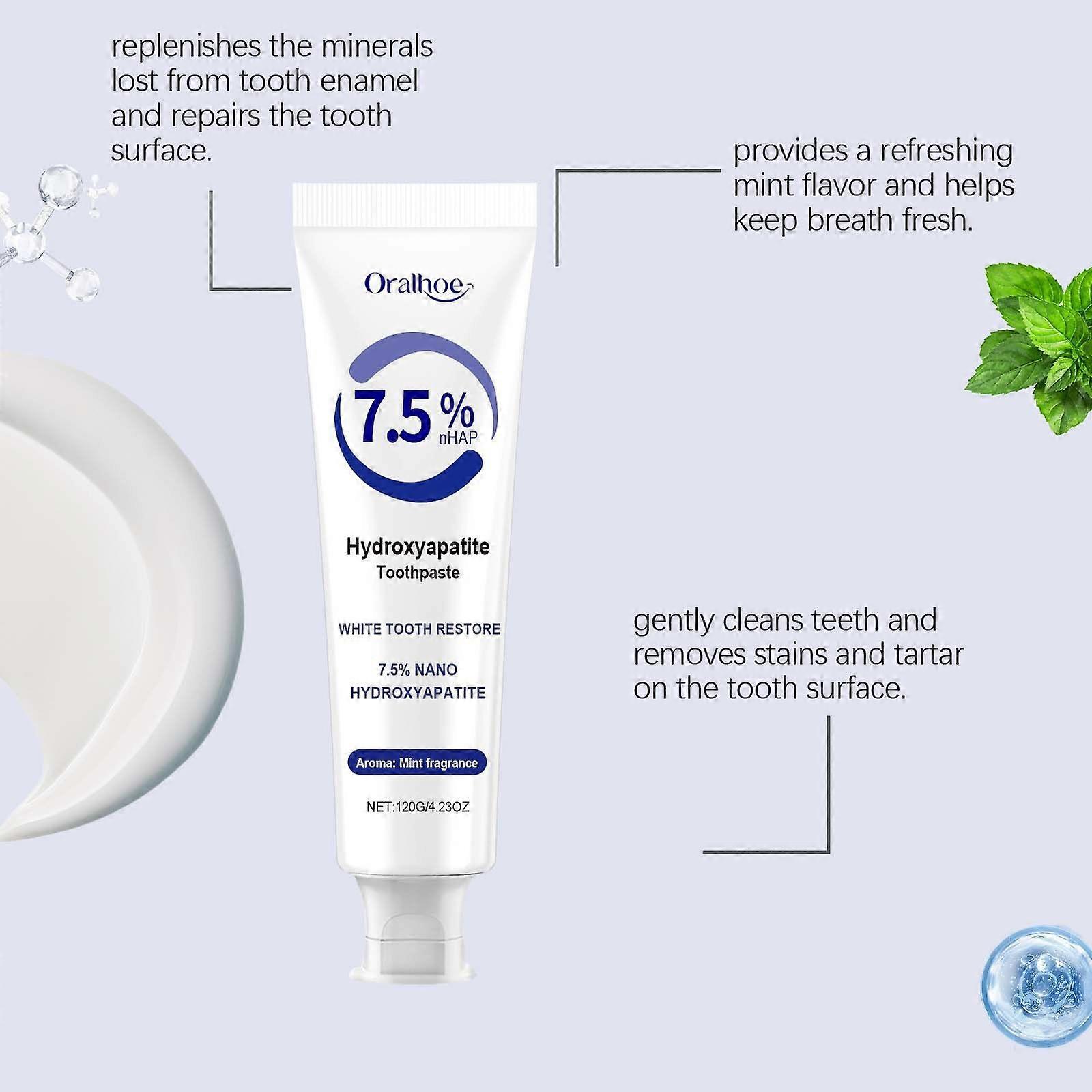 Hydroxyapatite Toothpaste for Advanced Enamel Protection, Gentle and ...