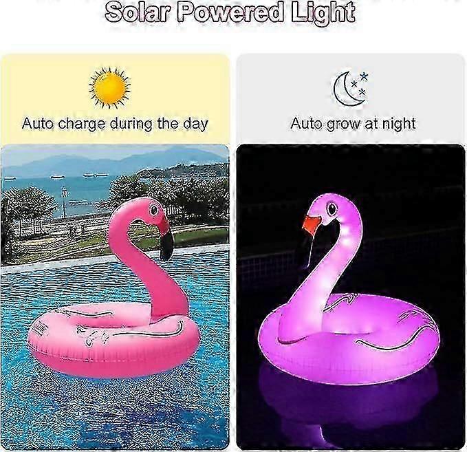 Inflatable Flamingo Pool Floats with Lights, Solar Powered Flamingo ...