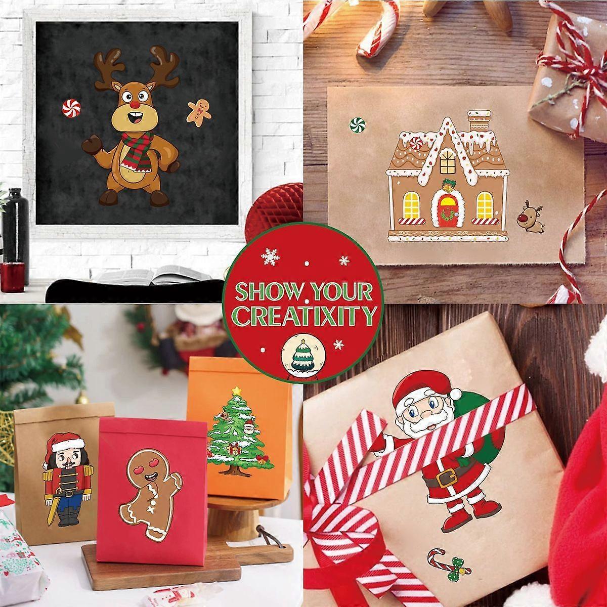 New Christmas Party Stickers, Christmas Party Gift Box Gift Sticker ...