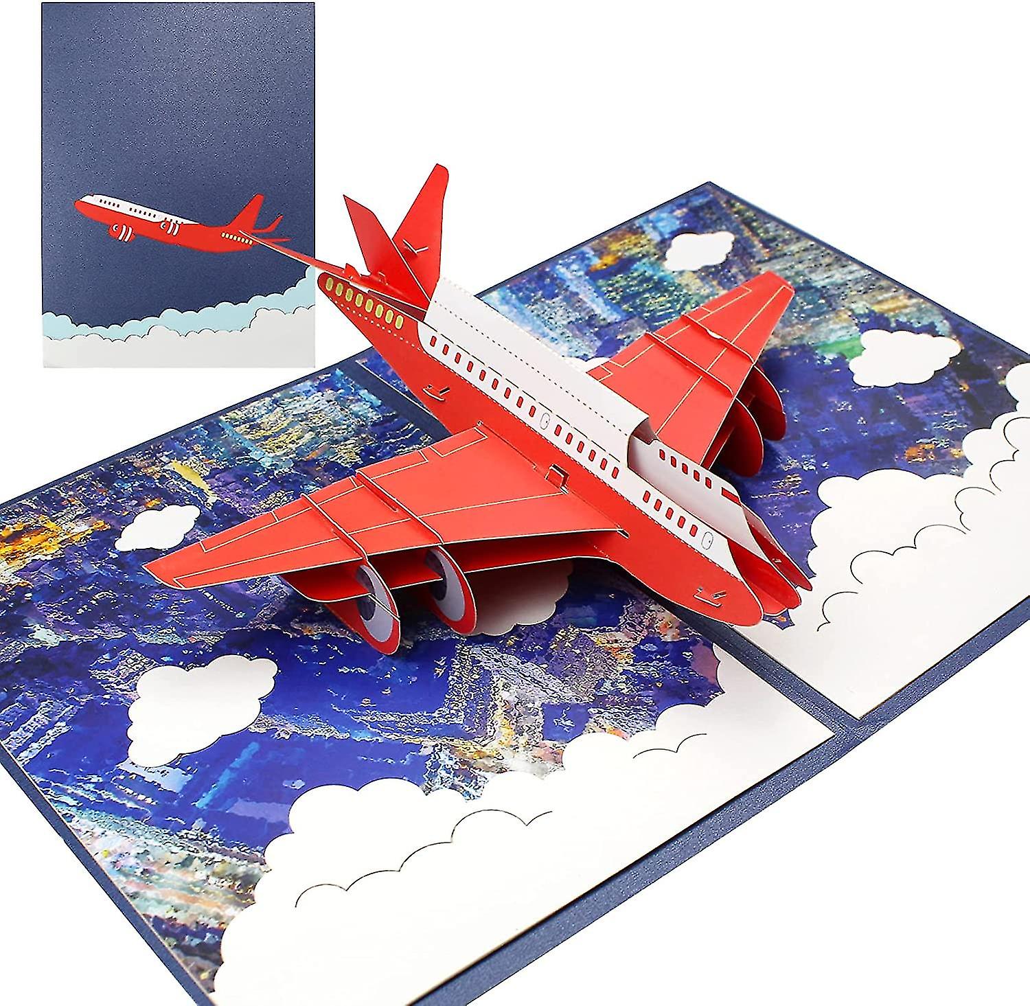 Airplane 3d Pop Up Card Birthday Card 3d Birthday Pop Up Card, For Gift ...