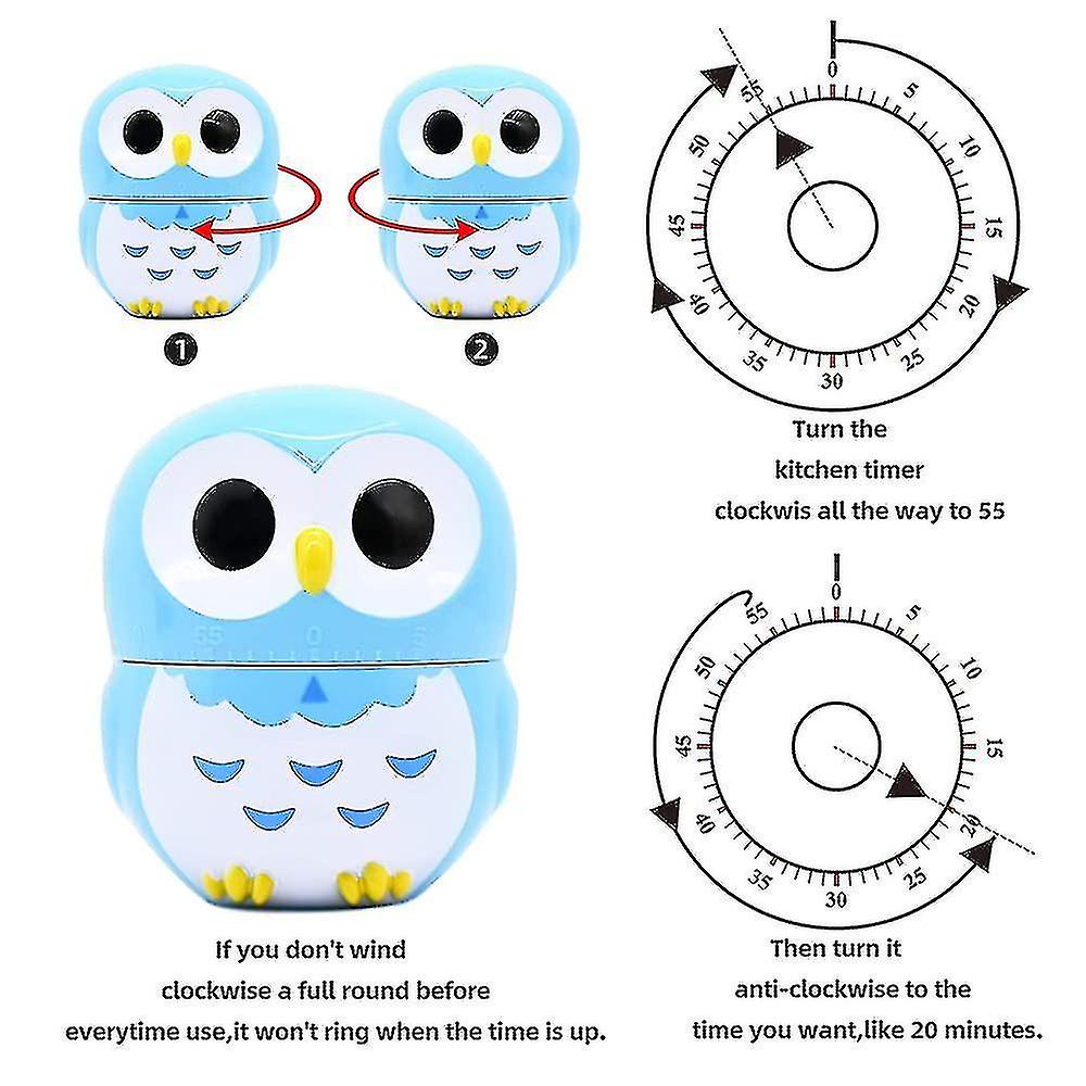 Cute Kitchen Timer, 60 Minutes Mechanical Rotating Timers For Cooking ...