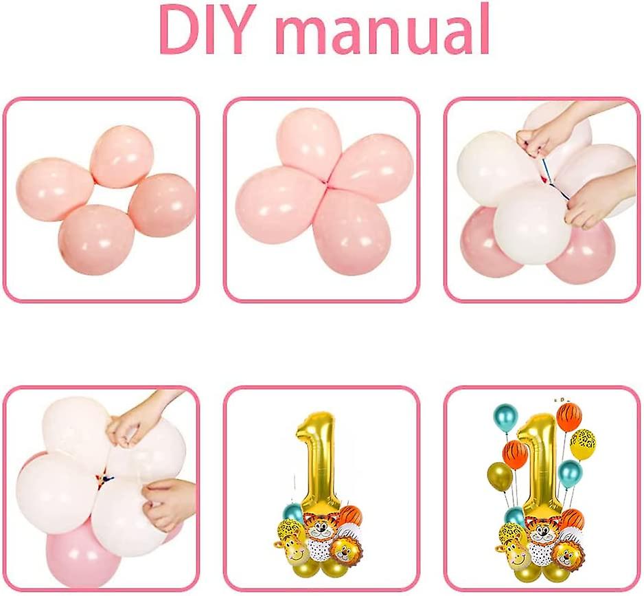 Jungle Safari Animal Balloons Sets Gold Large Numbers Balloons Wild ...