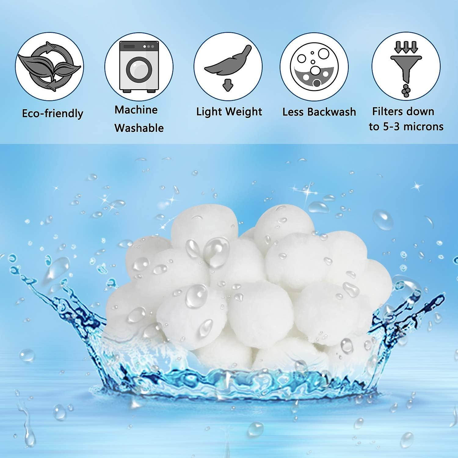 700g swimming pool filter balls, 25kg filter sand replacement, fiber ...