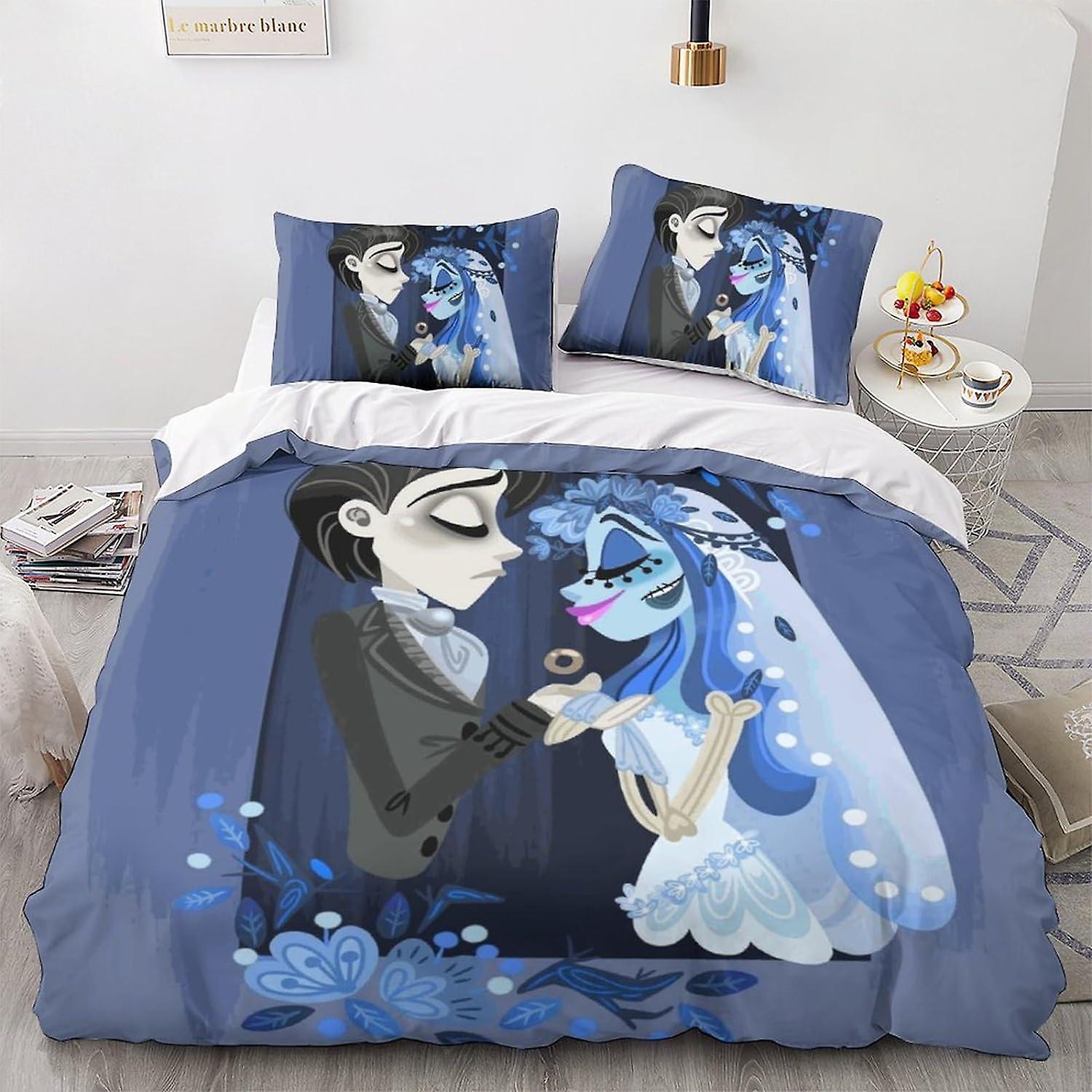 Corpse Bride 3 Piece Set Printed Duvet Cover Bed Set, Bedding Set, Soft ...