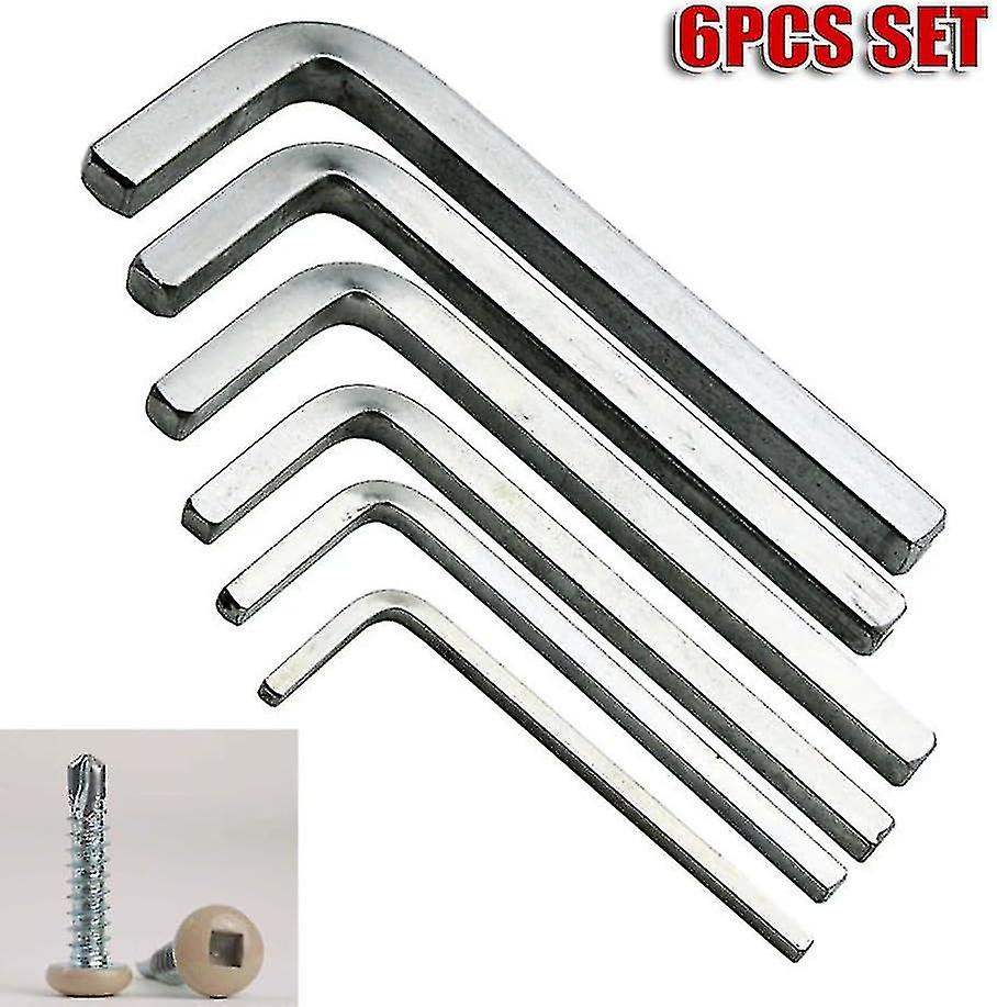 6pcs L-shaped Square Head Wrench,long Arm Hex Key Wrench Set,4 Point ...