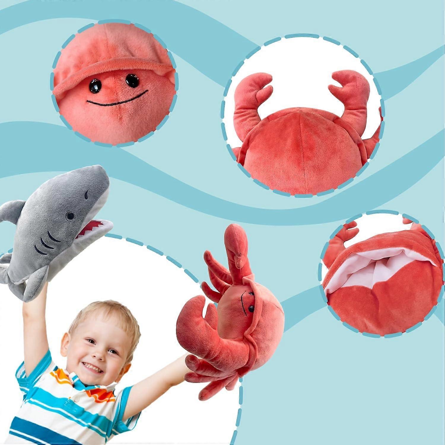 Hand Puppet Crab Puppet,13" Crab Puppet Animal Puppets for Kids ...