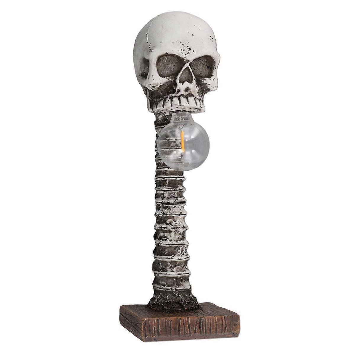 Resin Skull Skeleton Spine Table Lamp Horror 3D Statue Desk Light for ...